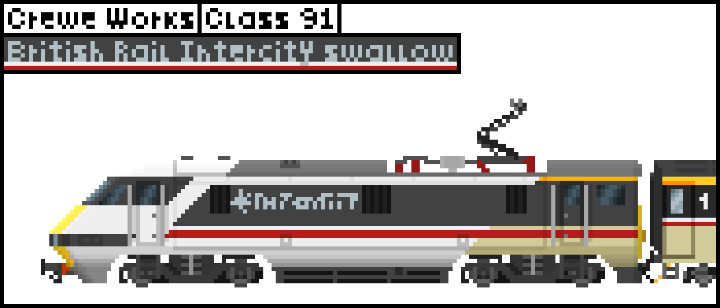 Pixilart - Crewe Works Class 91 British Rail IC Swallow livery by ...