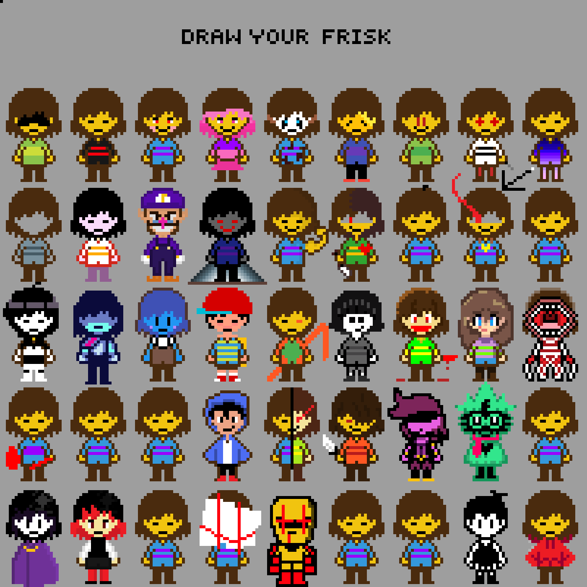 Pixilart - I drew the red top frisk (first time with pixel art) by ...