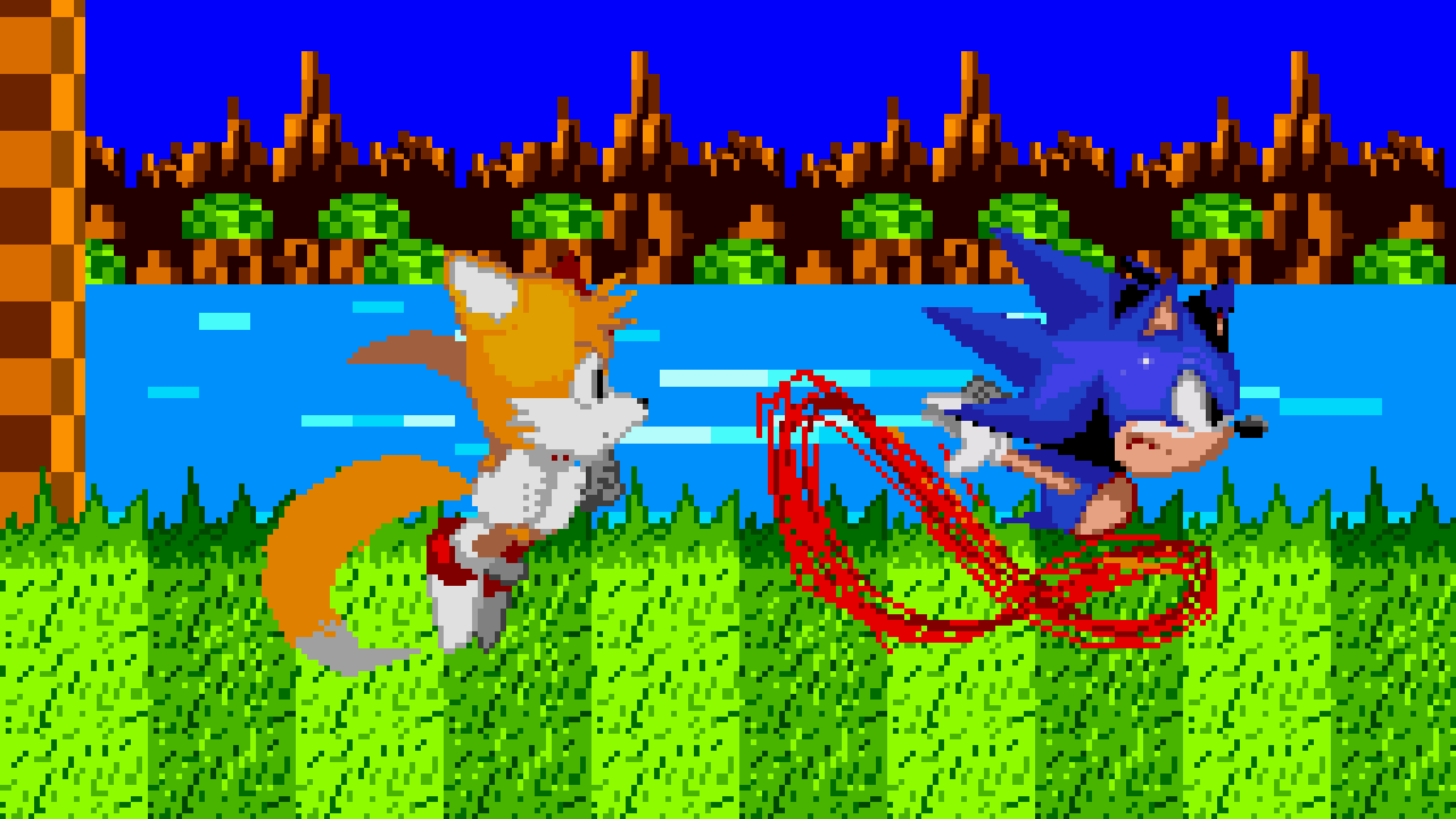 Pixilart - Sonic & Tails Running by Felipebsaga