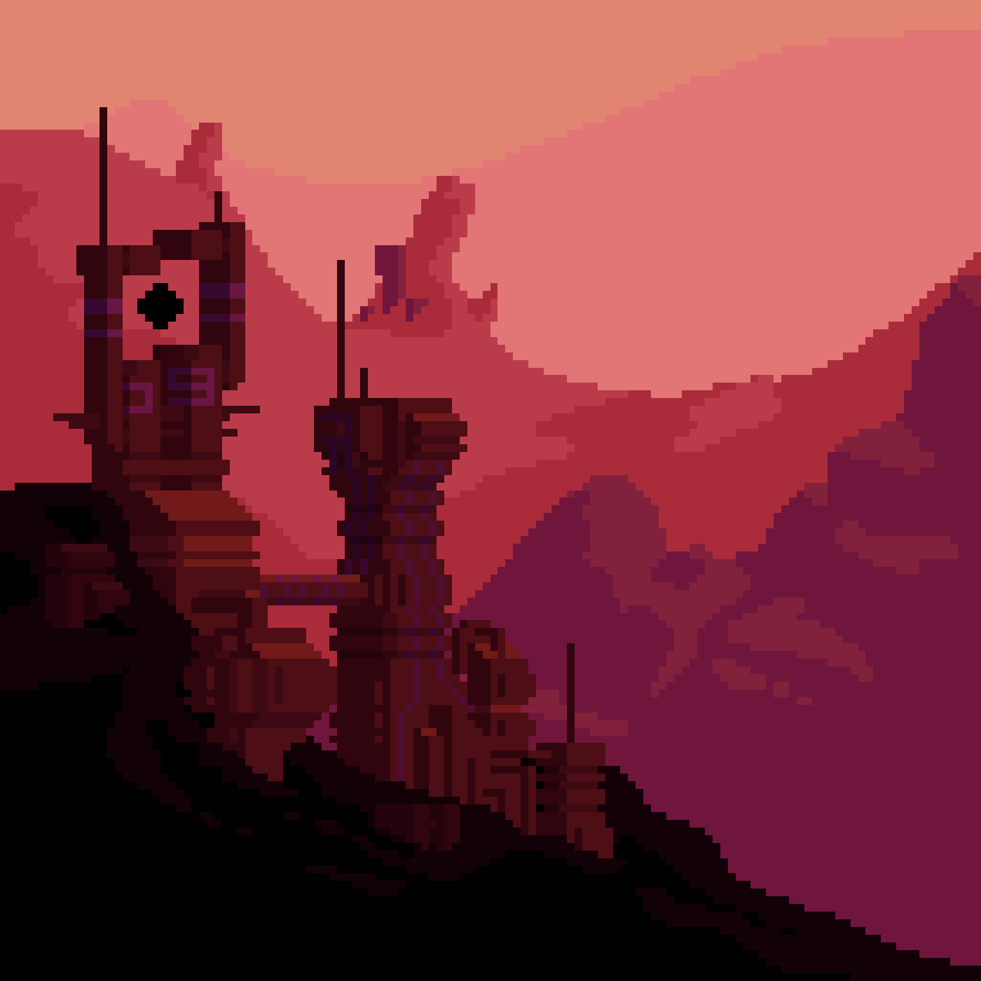 Pixilart - Red Landscape by Volcanojungle