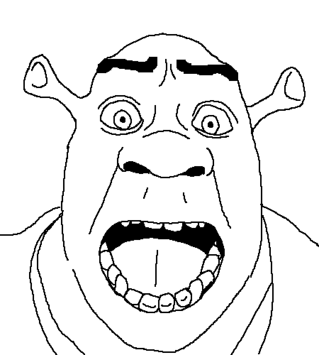 Pixilart - Shocked Shrek Base by ThatZempelCat