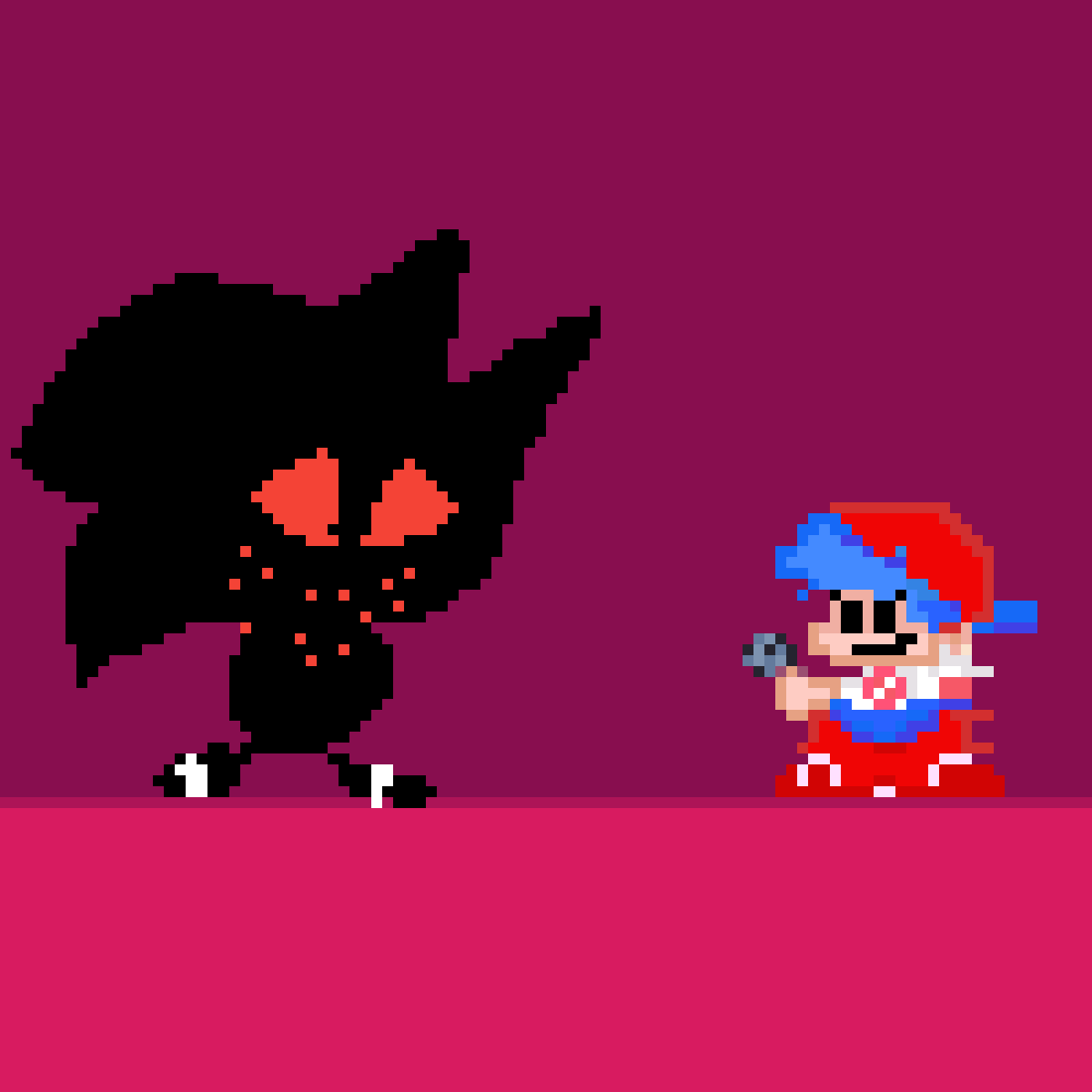 Pixilart - my custom bf sprite using bantex @bantex pallete by RE949493