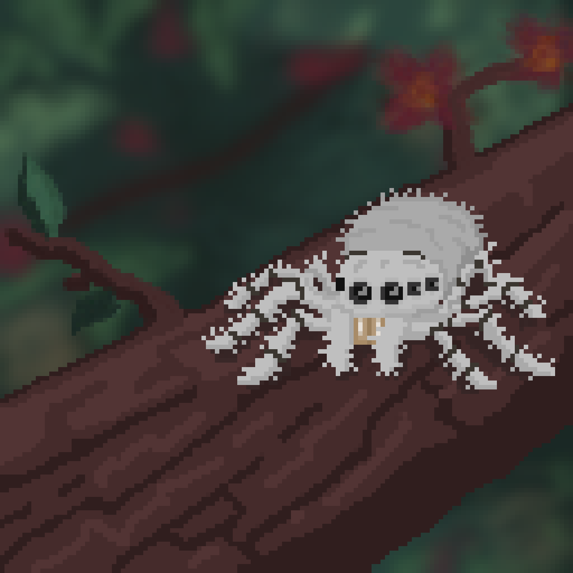 Pixilart - White Jumping Spider by LPMendoza