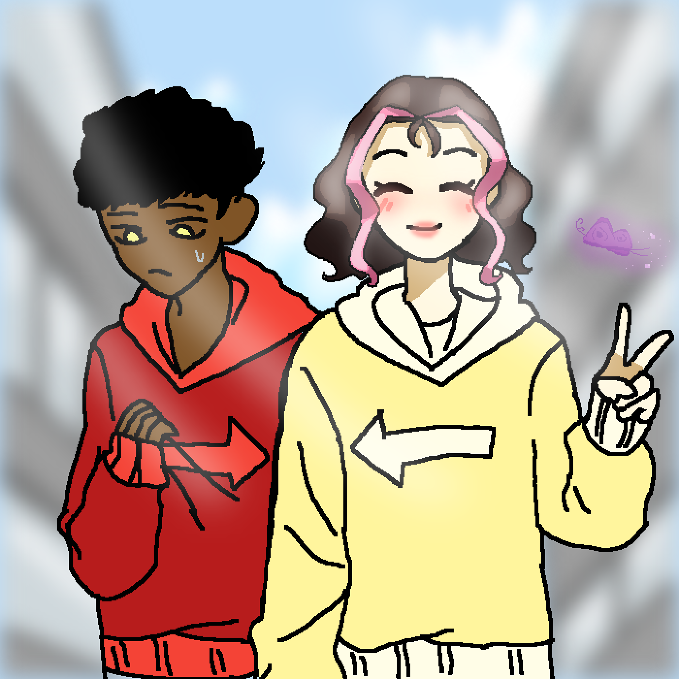 Pixilart - Opposite friends by JamJam-Hina