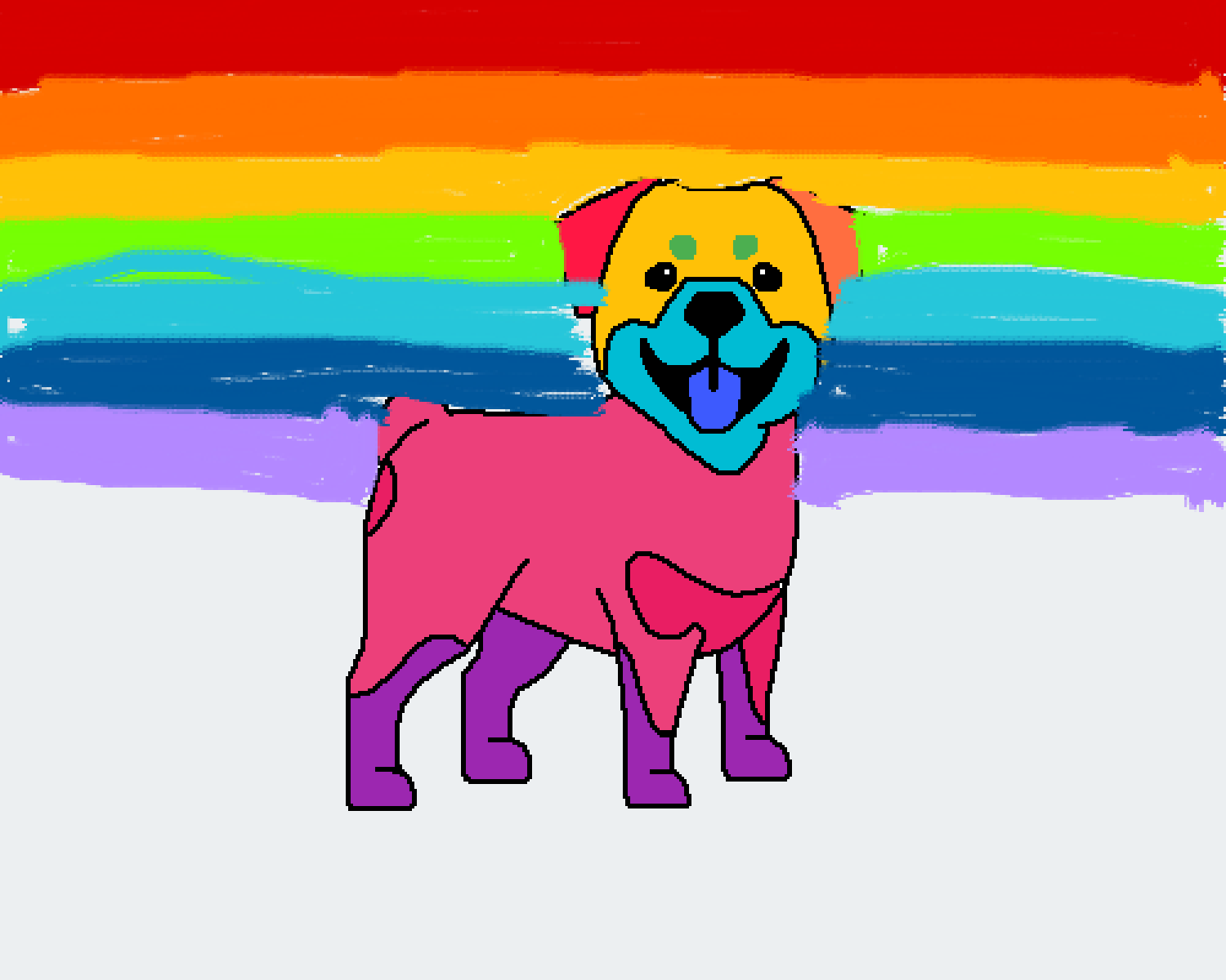 Pixilart - Rainbow dog by EeveeUnicorn