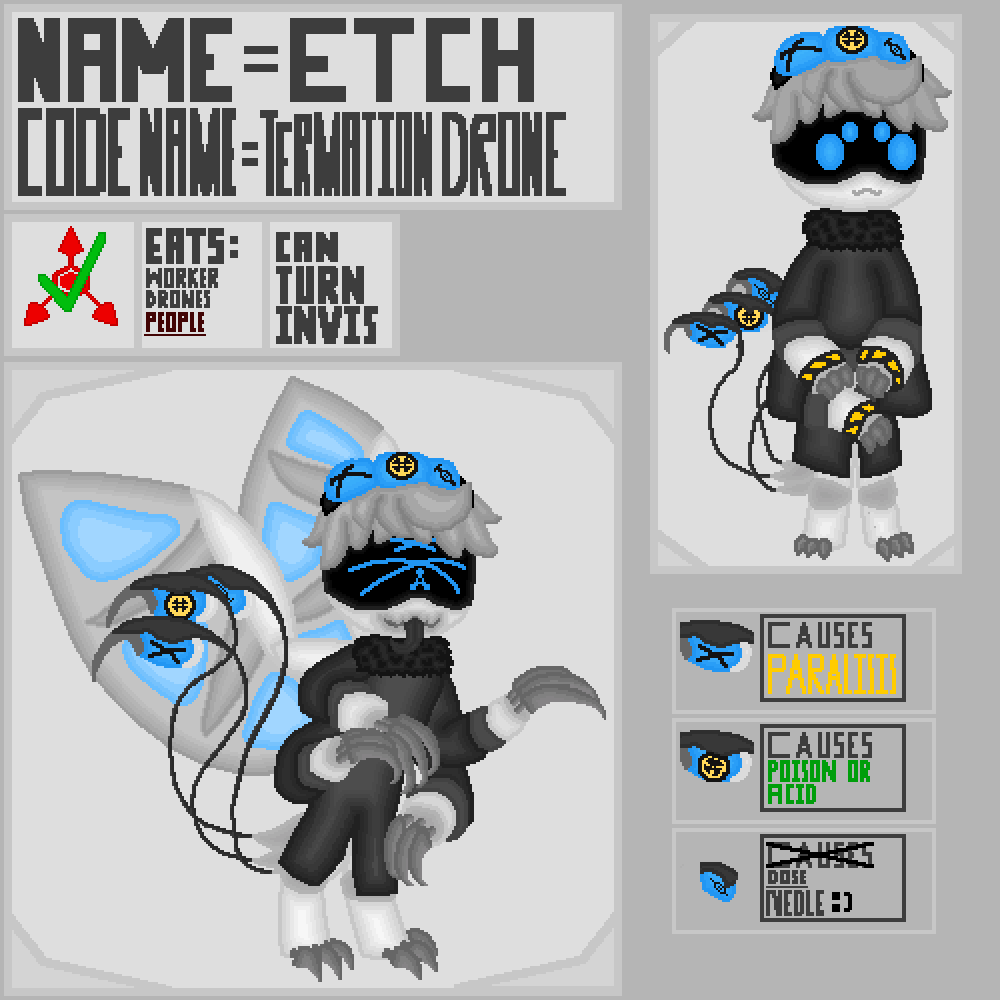Pixilart - Custom Murder Drone OC by ECHO-1089