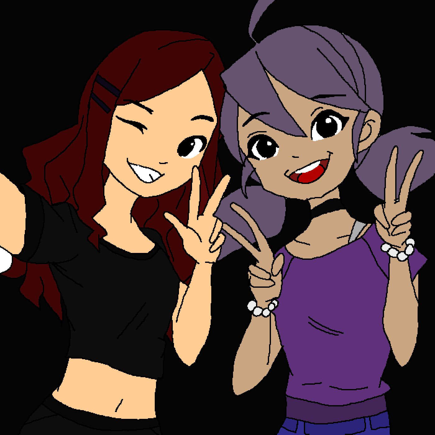 Pixilart - BFF SELFIE BASE by Kateluvsu15