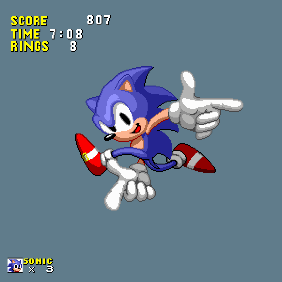 Pixilart - Classic Sonic doing the SA2 pose by EpicPlayz098