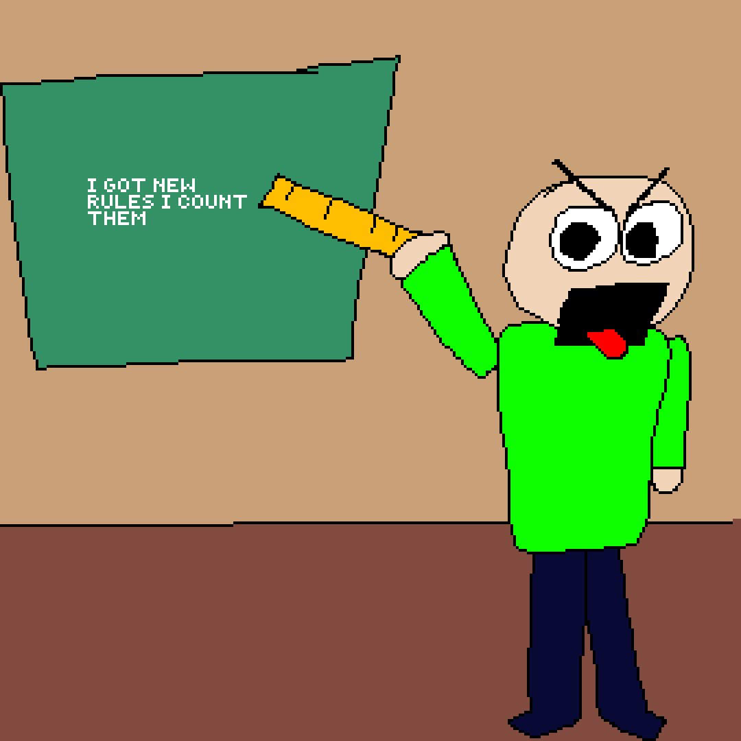 Pixilart - mr baldi basics what are the new rules??? by Giggler1