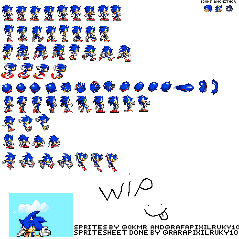 Pixilart - sonic spritesheet by RafaStudios2025