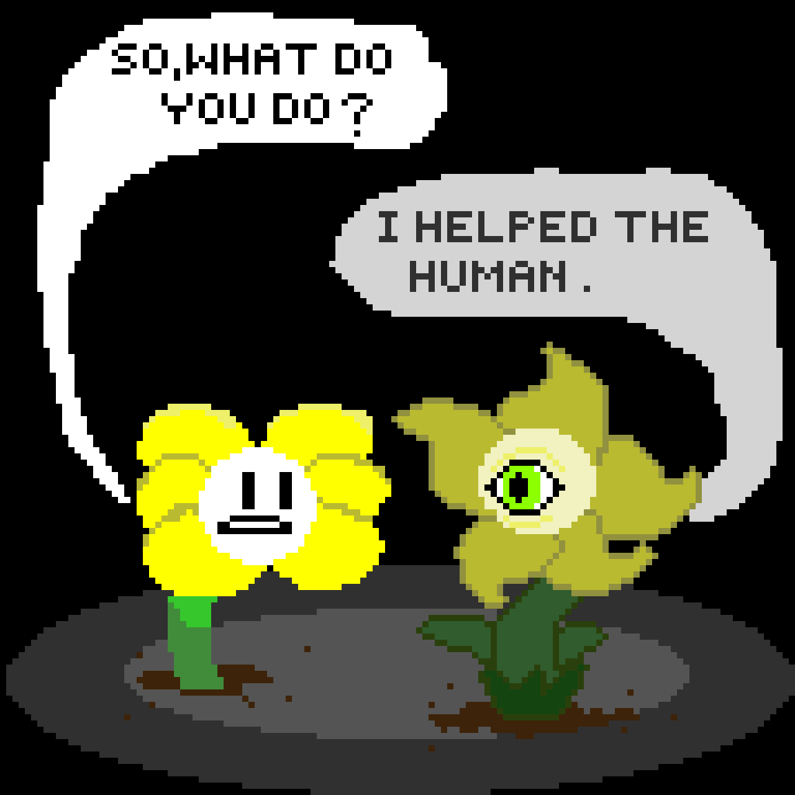Pixilart - Flowey meets horrortale flowey by Octopie34