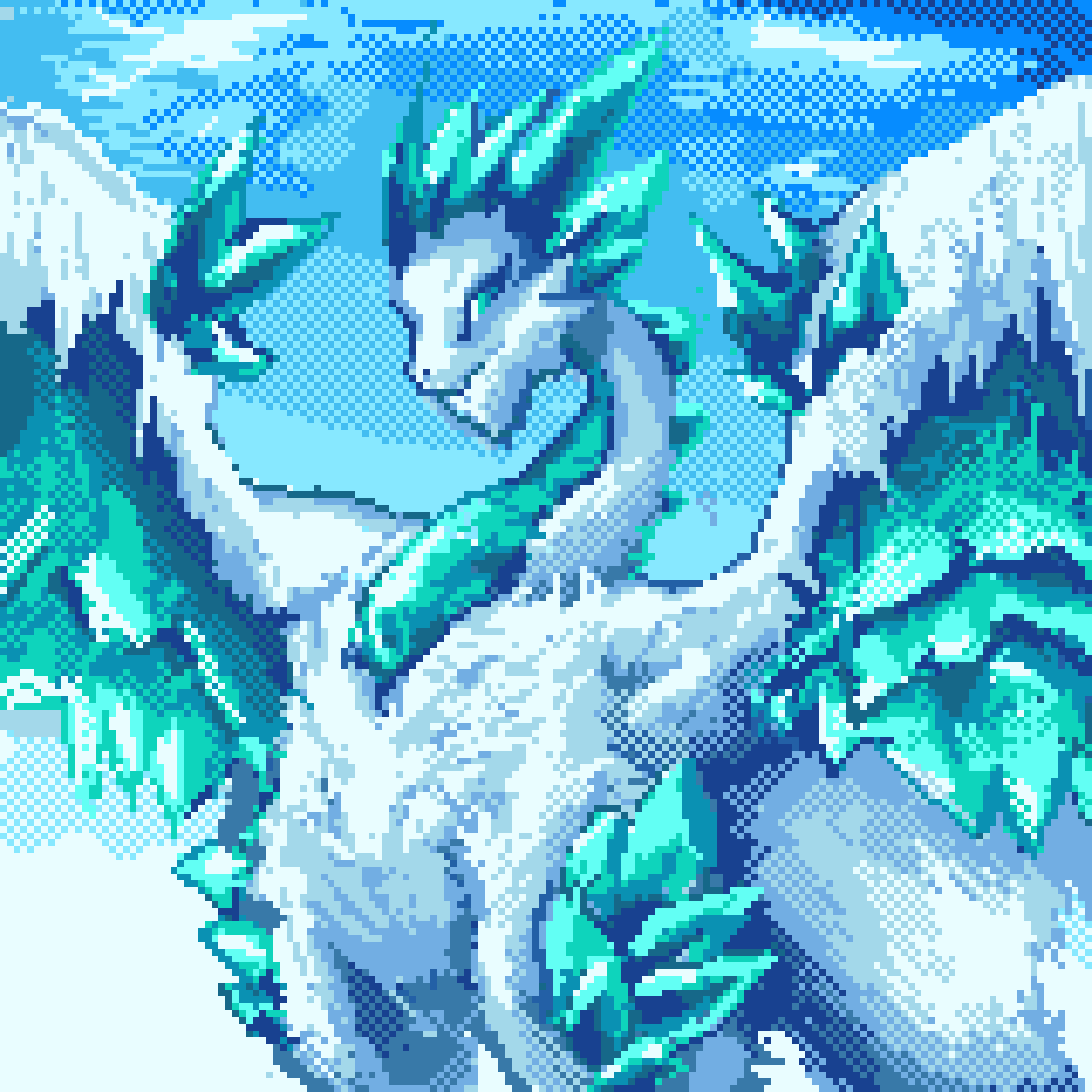 Pixilart - ice dragon by wanitarou