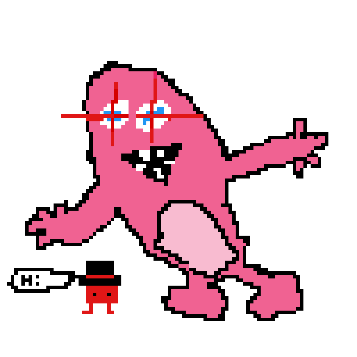 Pixilart - scary pink thing by lol21