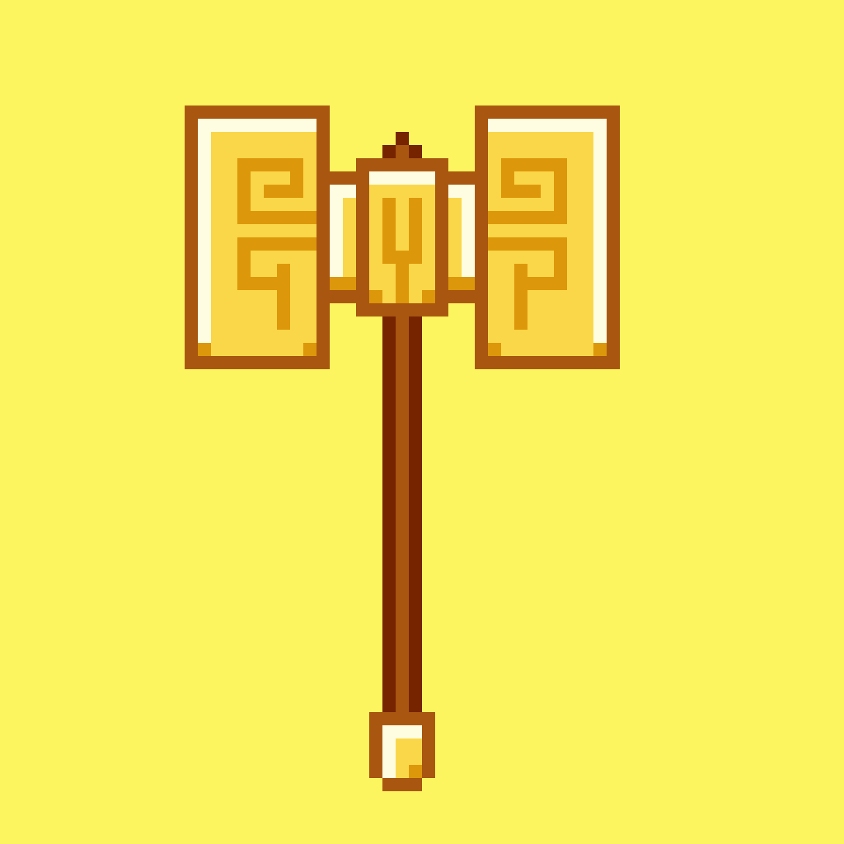 Pixilart - Ancient golden hammer by the-tunder