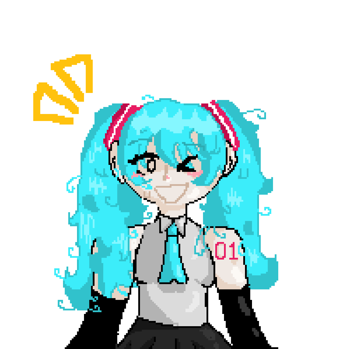 Pixilart - Hatsune Miku 2D Pixel Art?! by kyriel0vescats