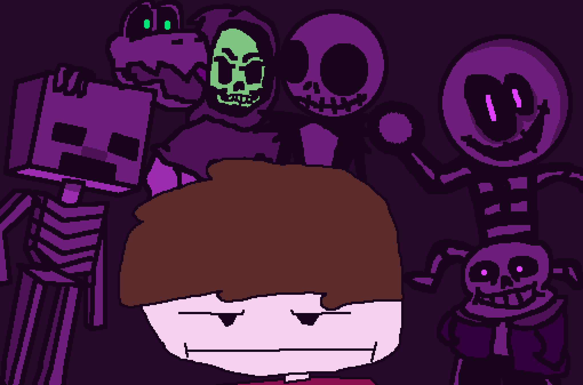 Pixilart Spooky Scary Skeletons By Fuhnaff Fan586