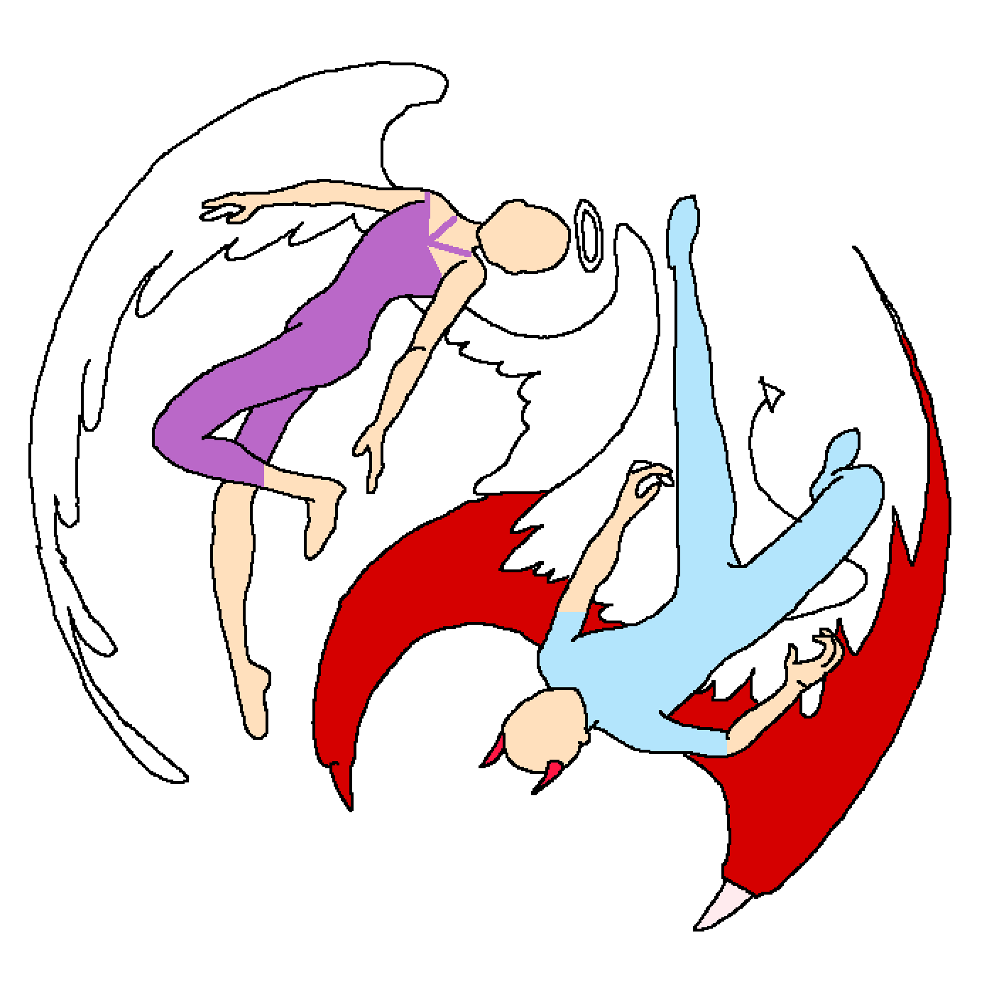 Pixilart - Angel and Devil base by gumballs