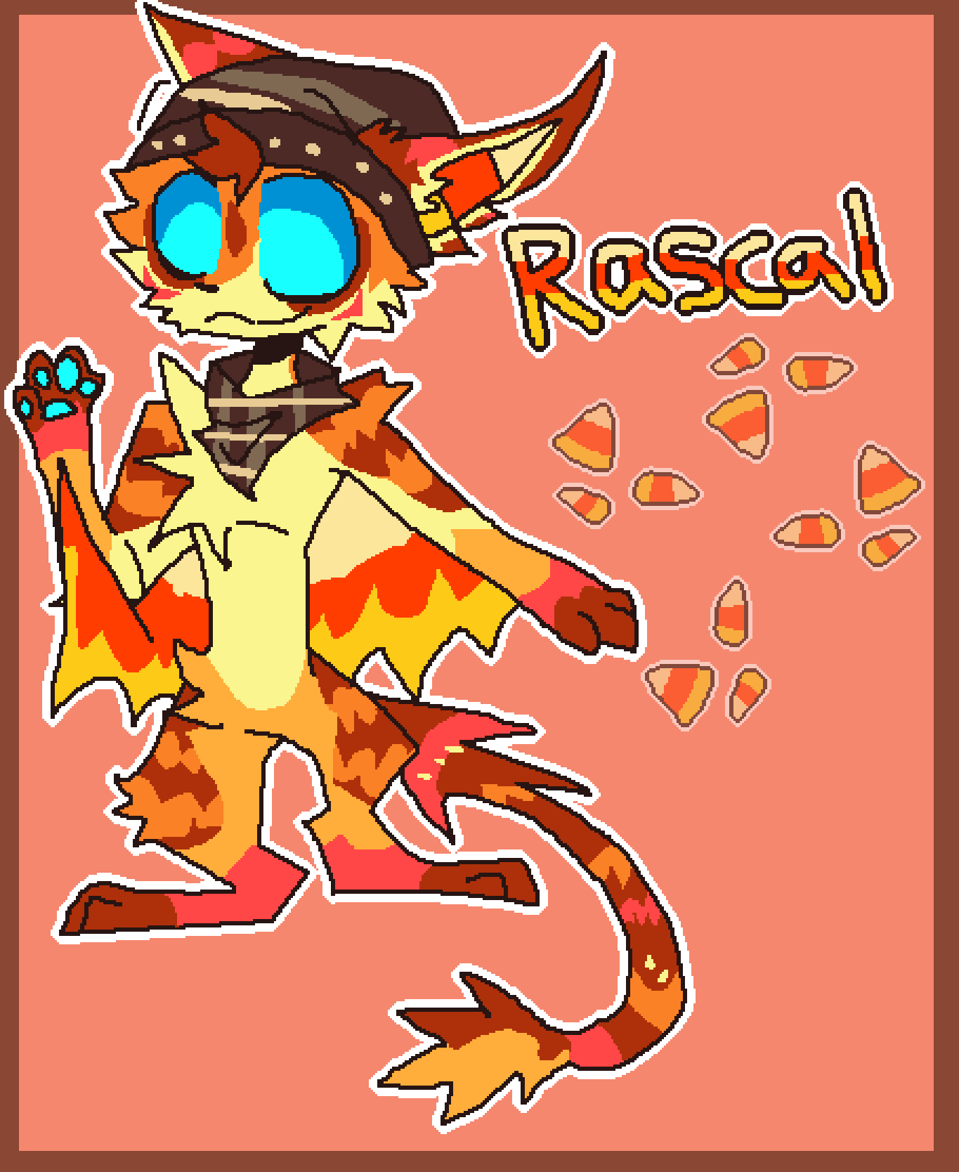 Pixilart - Rascal ref sheet by lightningcloudc