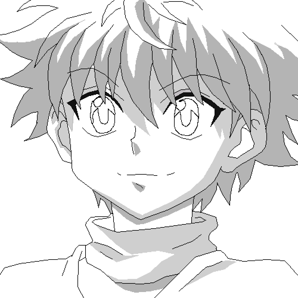 Pixilart - Killua Zoldyck Base by biono