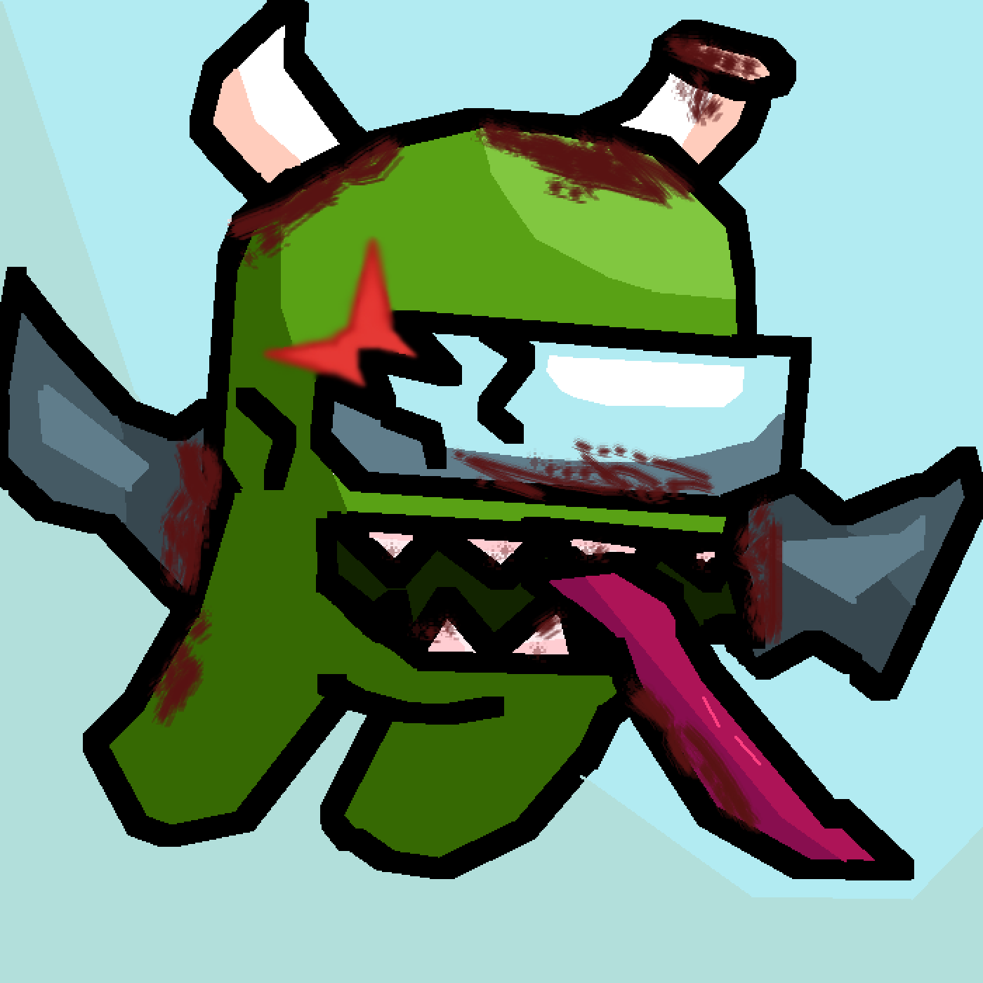 Pixilart - fnf green parasite by LandonLMR