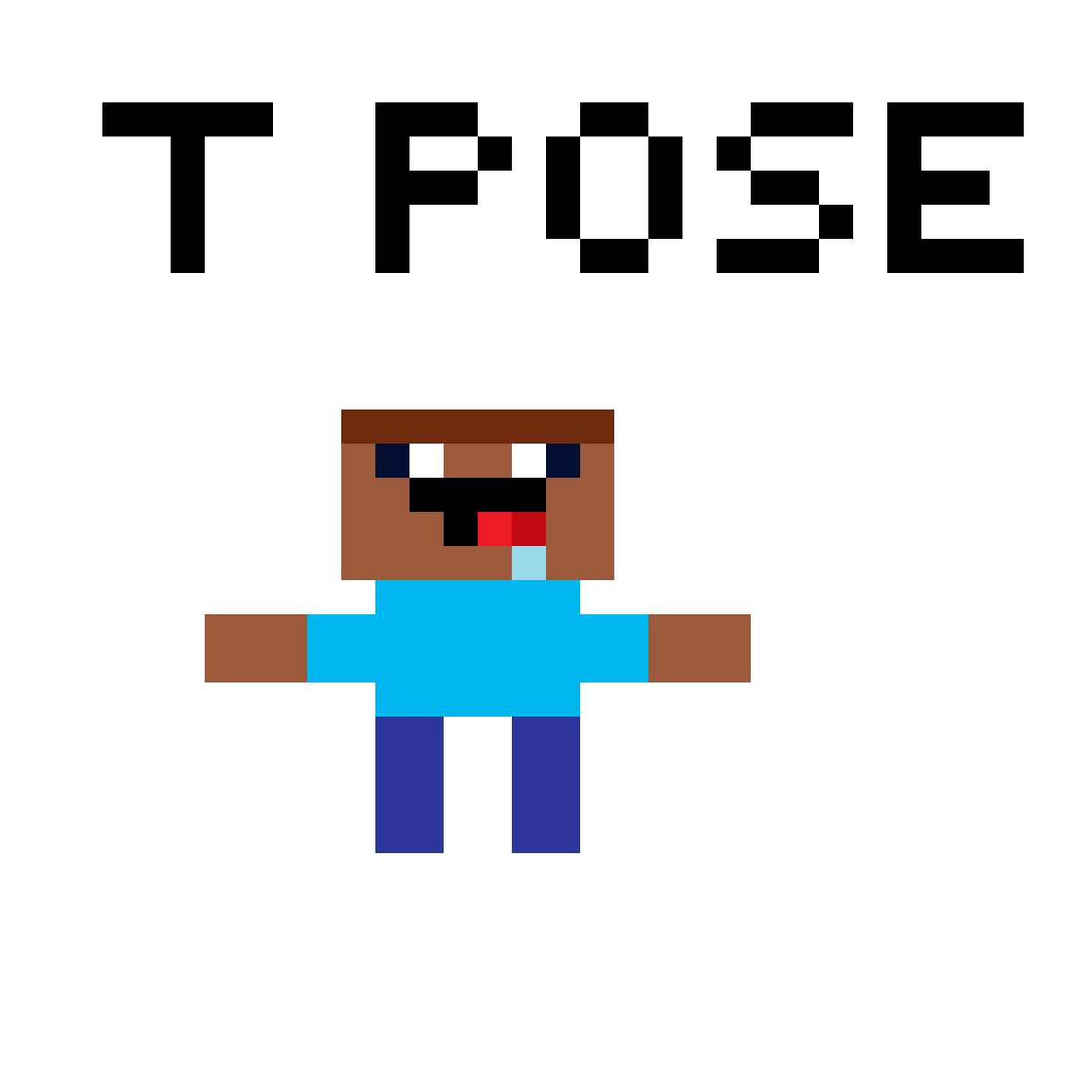 Pixilart - Minecraft Noob Doing The T pose by Mcnuggies