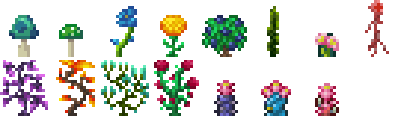 Pixilart - Terraria Tile ID #227 | Dye Plants by tSpritesheeter