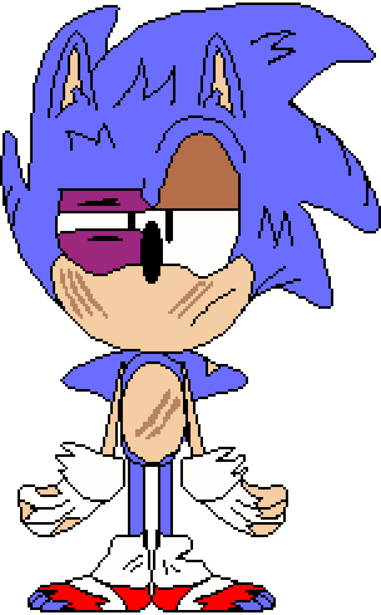 Pixilart - Loud Sonic beat up by vicious Black cats Render by Jmear ...