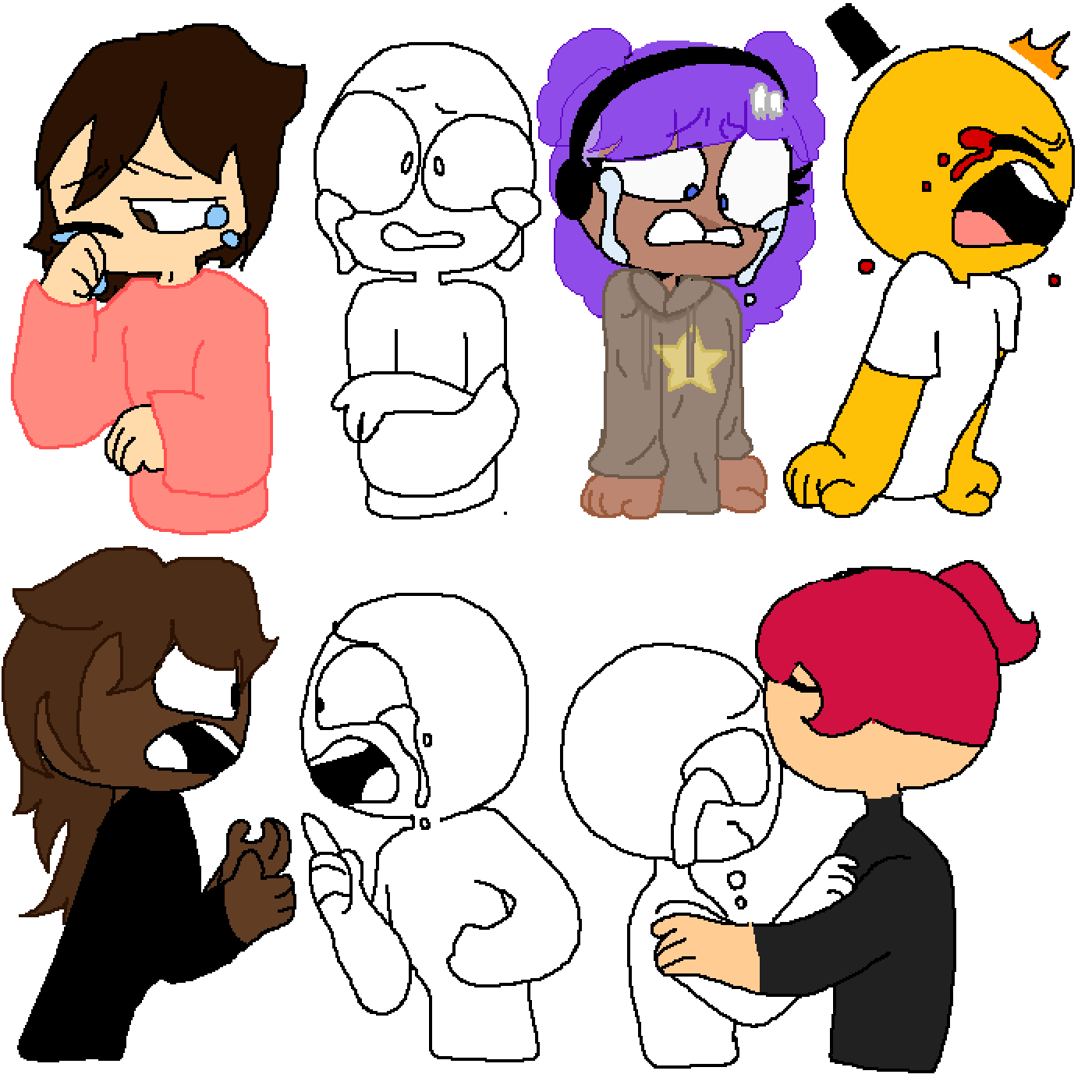 Pixilart - OC Sad Base Collab by XinvisibleX