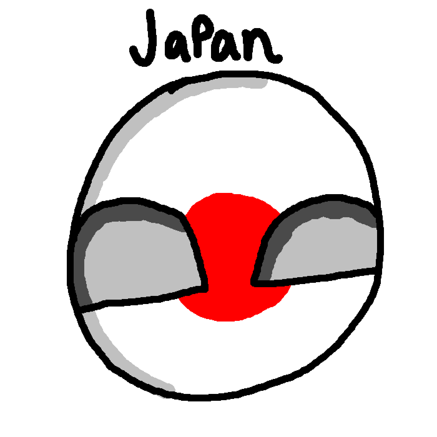 Pixilart - Japan Country Ball Base by SkyTh3Id1ot