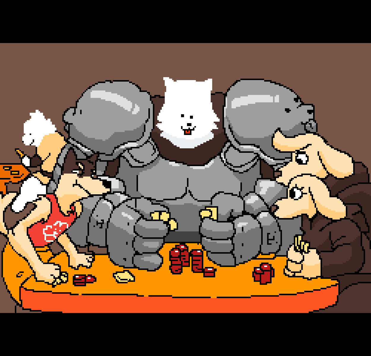 Pixilart - Undertale Dogs Playing Cards by SweaterD0g