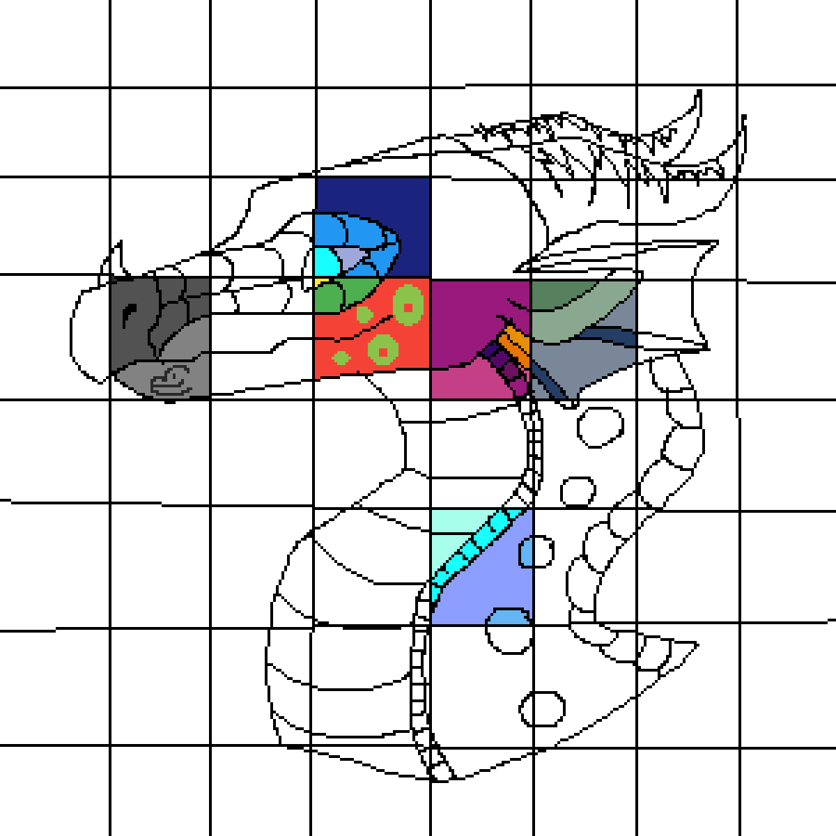 Pixilart - Color in a square of this rainwing! 7/3/23 by MACKeral