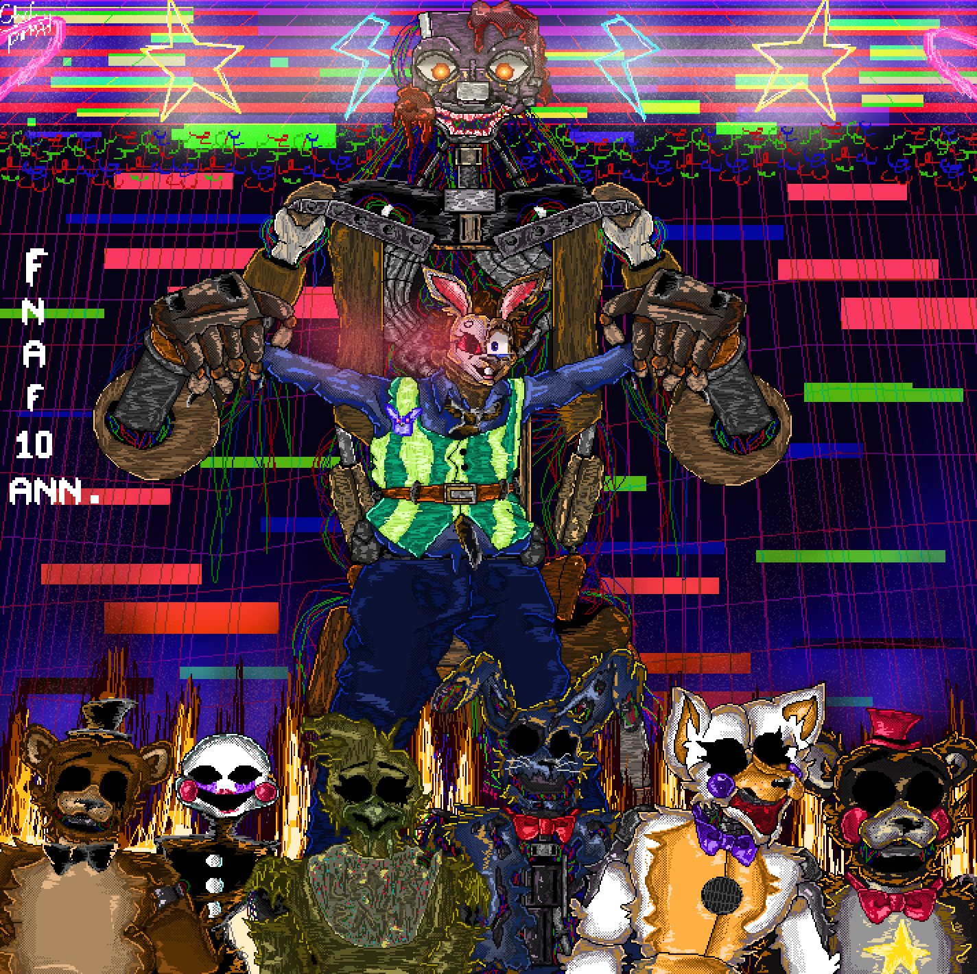 Pixilart - fnaf Ten year Anniversary by Crystalwater1