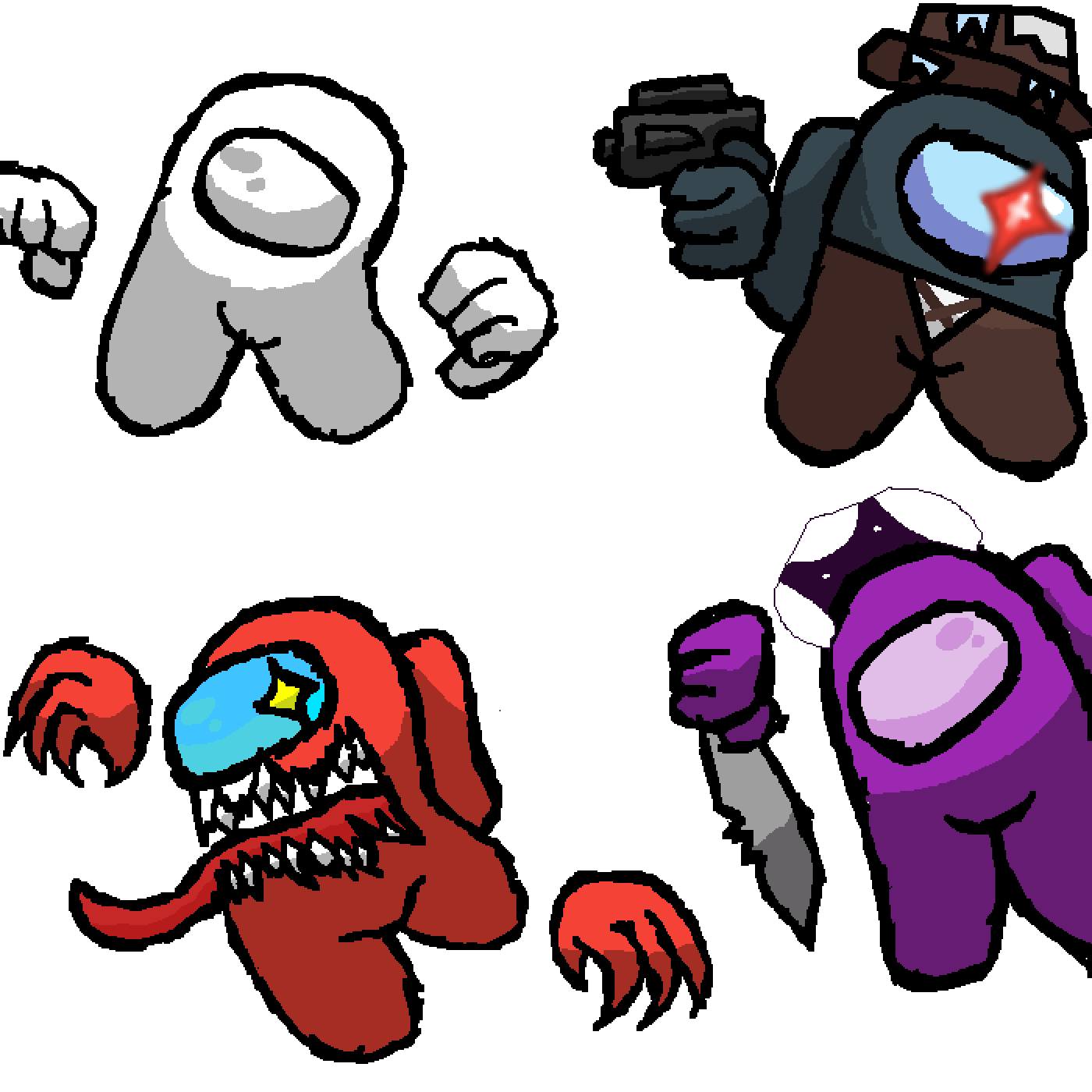 Pixilart - Among Us Impostor Collab Base by LandonLMR