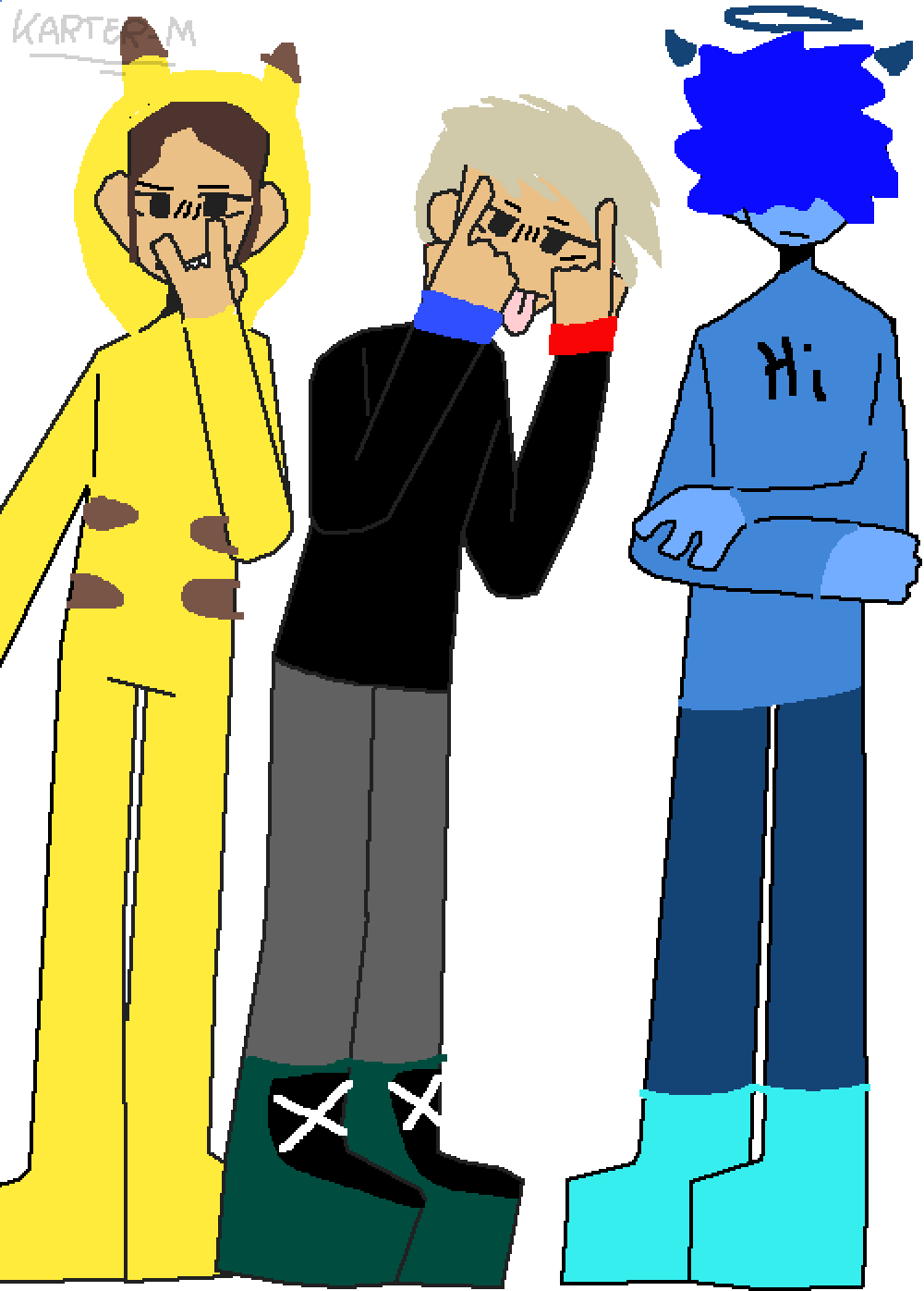 Pixilart - Trio Base by Carloslover