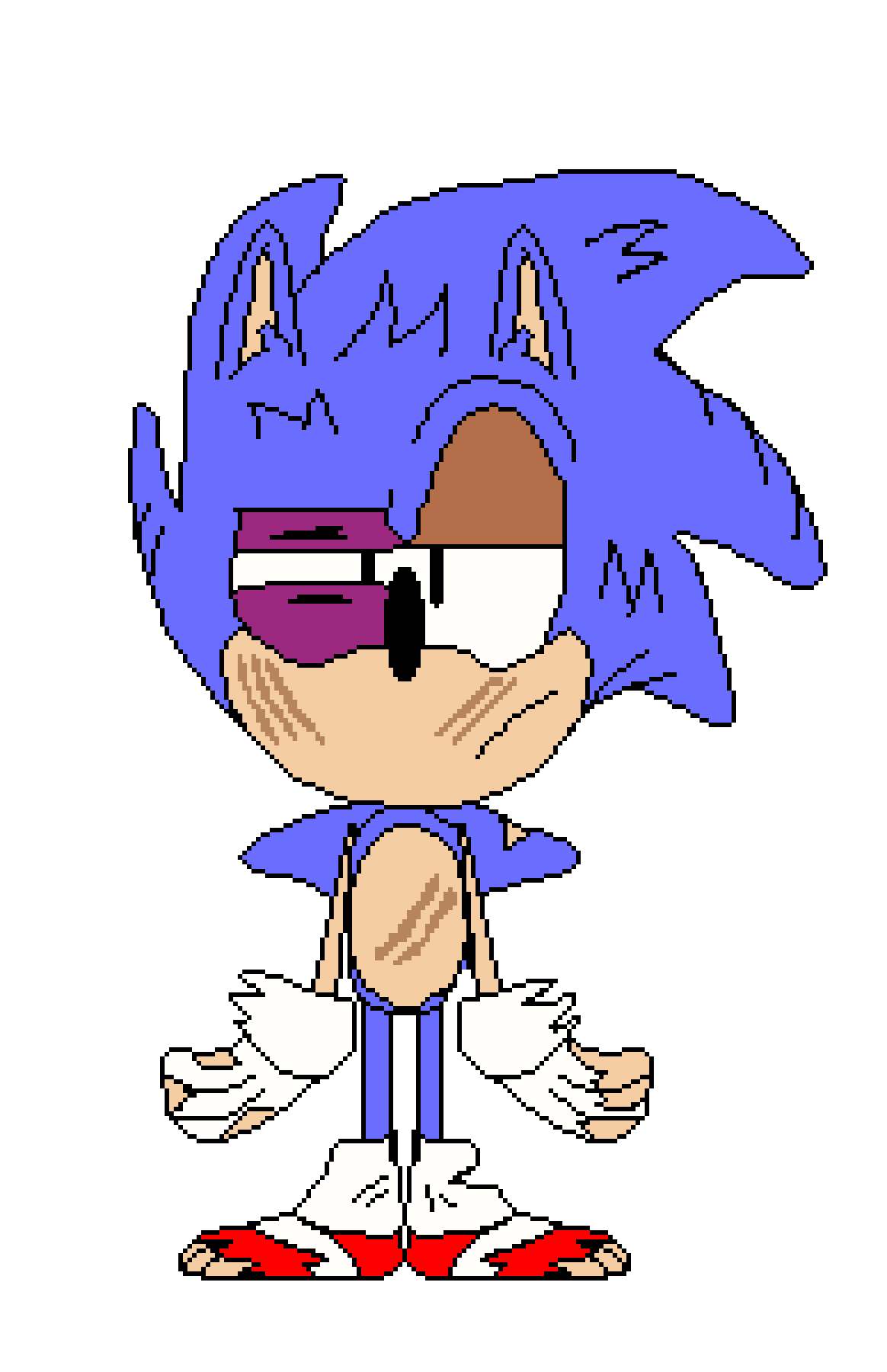 Pixilart - Loud Sonic beat up by vicious Black cats Render by Jmear ...