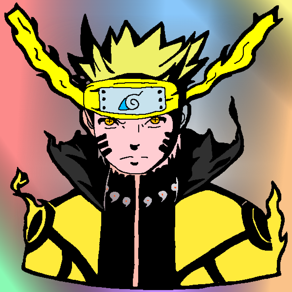 Pixilart - Rainbow Naruto by klo89025