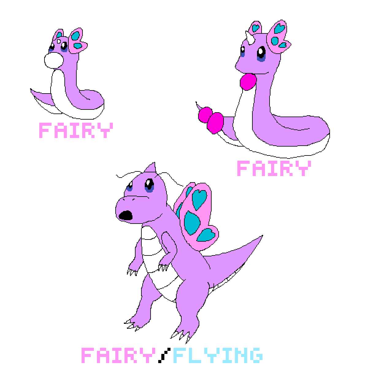 Pixilart - Draklokian Dratini Family by ShinyLugia98