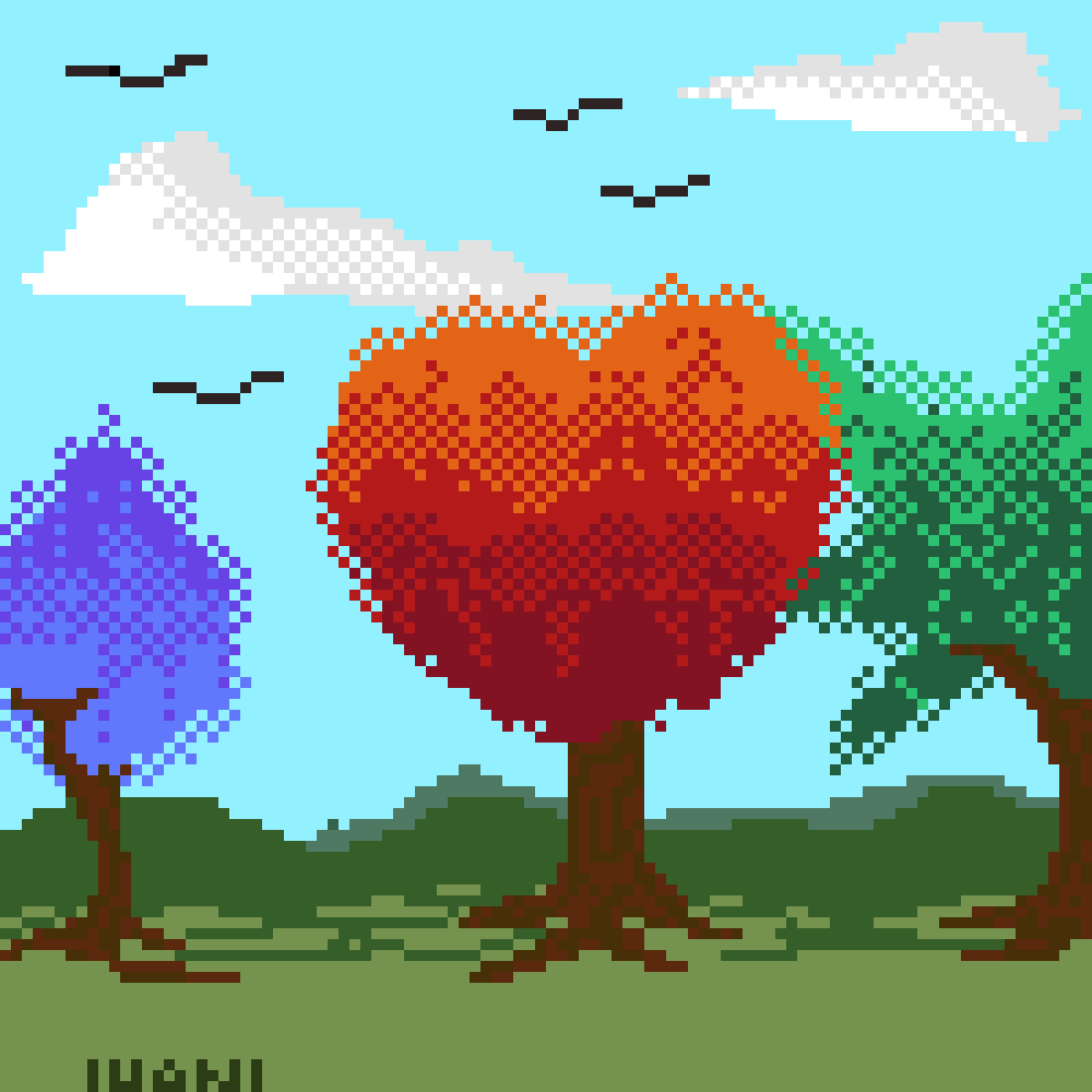 Pixilart - Shaped trees by Ivanie