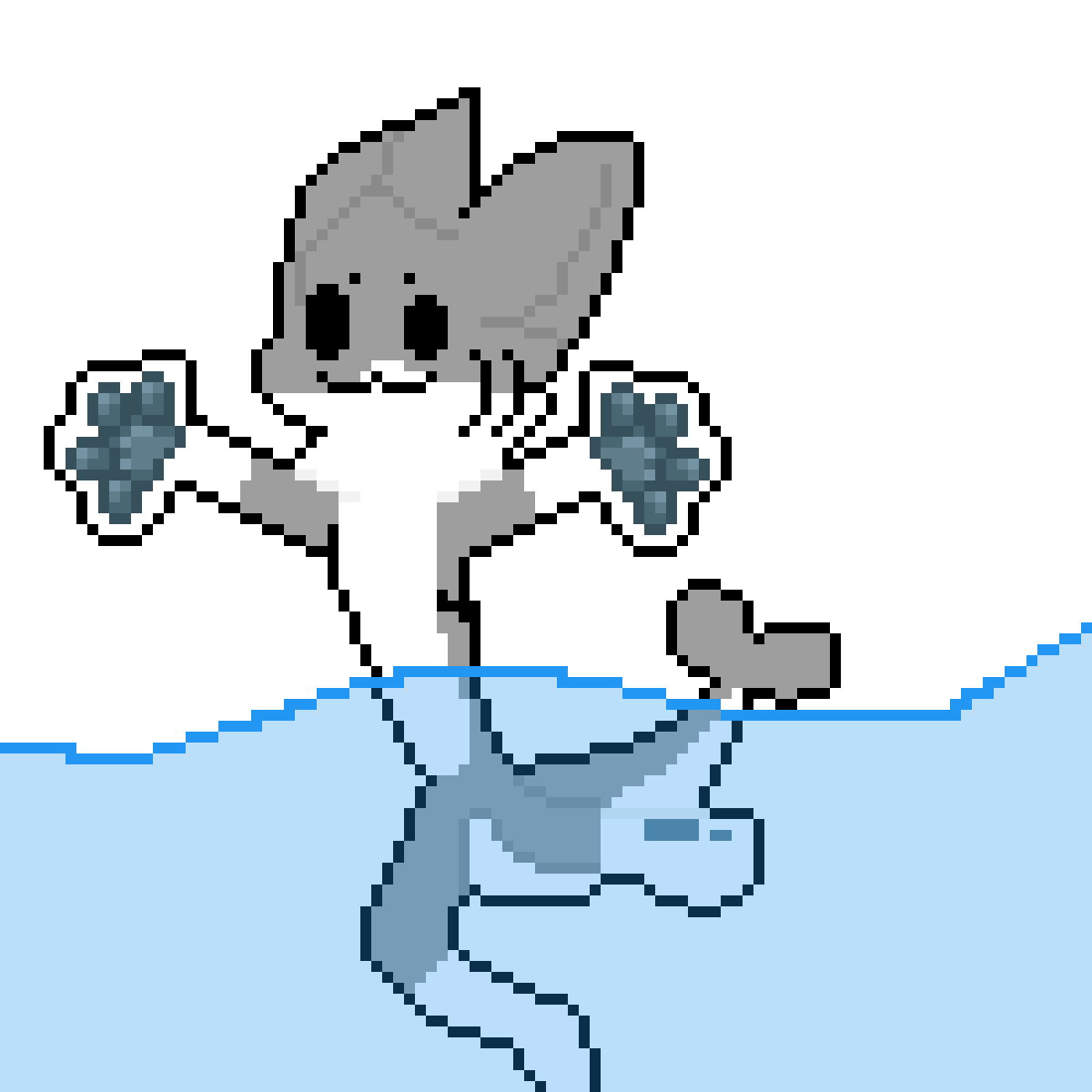 Pixilart - shark cat by Axolotl-cat