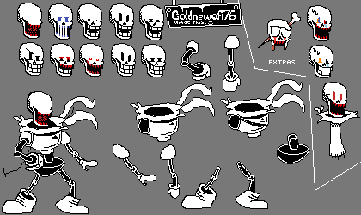 Pixilart - Monster tale papyrus spritesheet by lire
