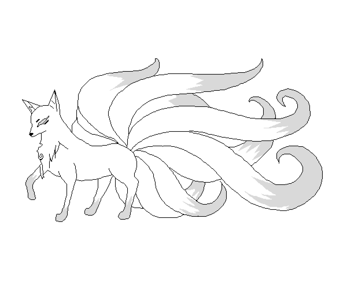 Pixilart - Kitsune (Ninetails) Base by sophia-porch