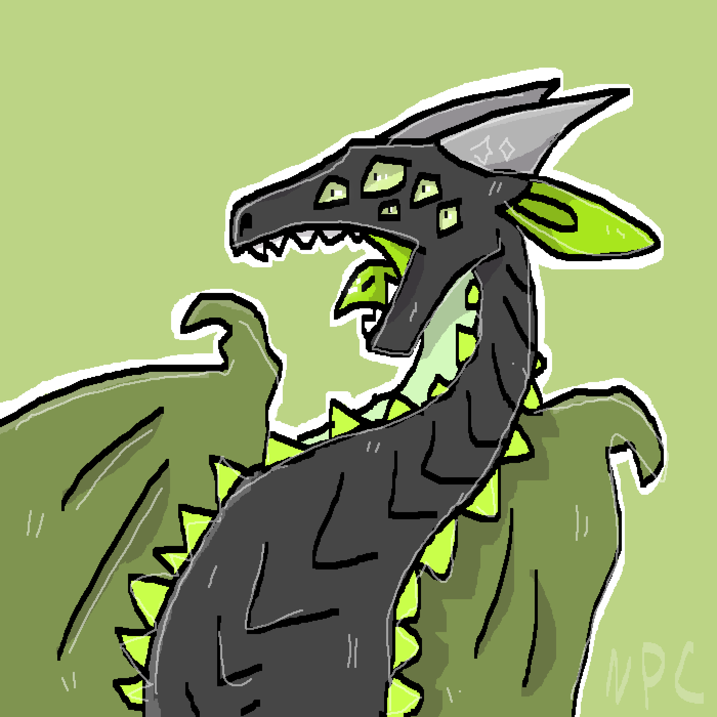 Pixilart - Acid Dragon by npc-vibes