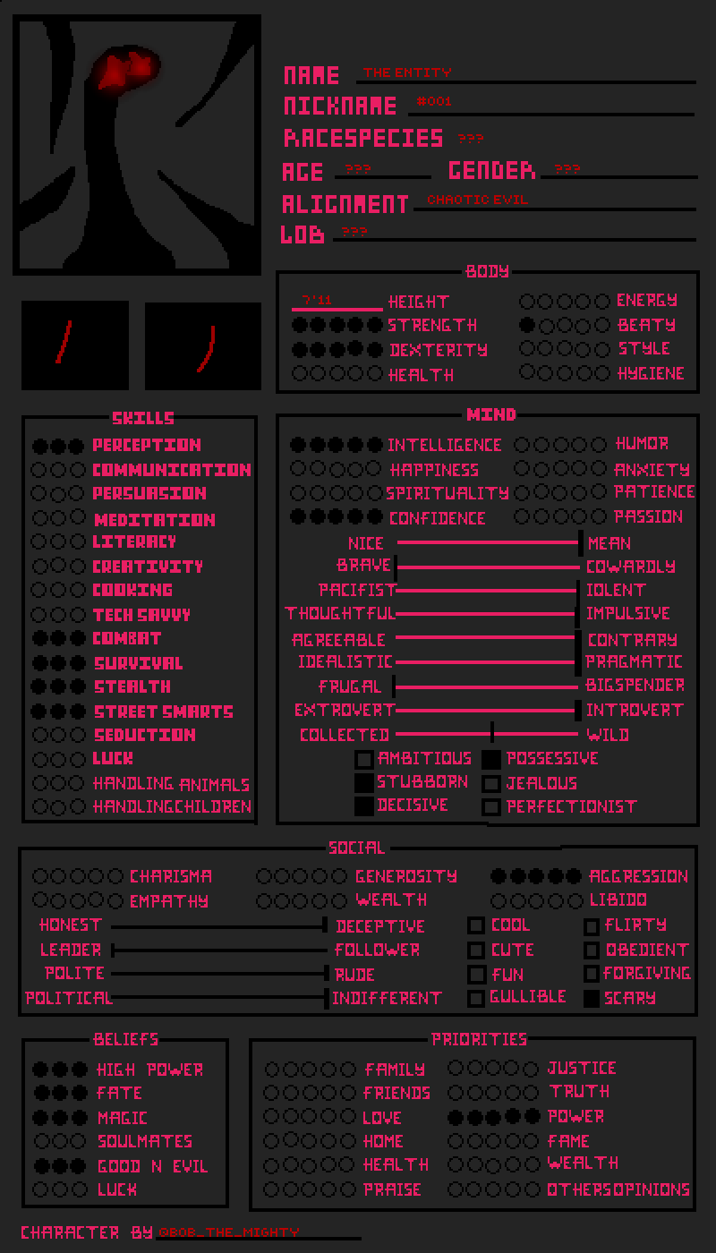 Pixilart - OC Card: The Entity by Bob-the-mighty