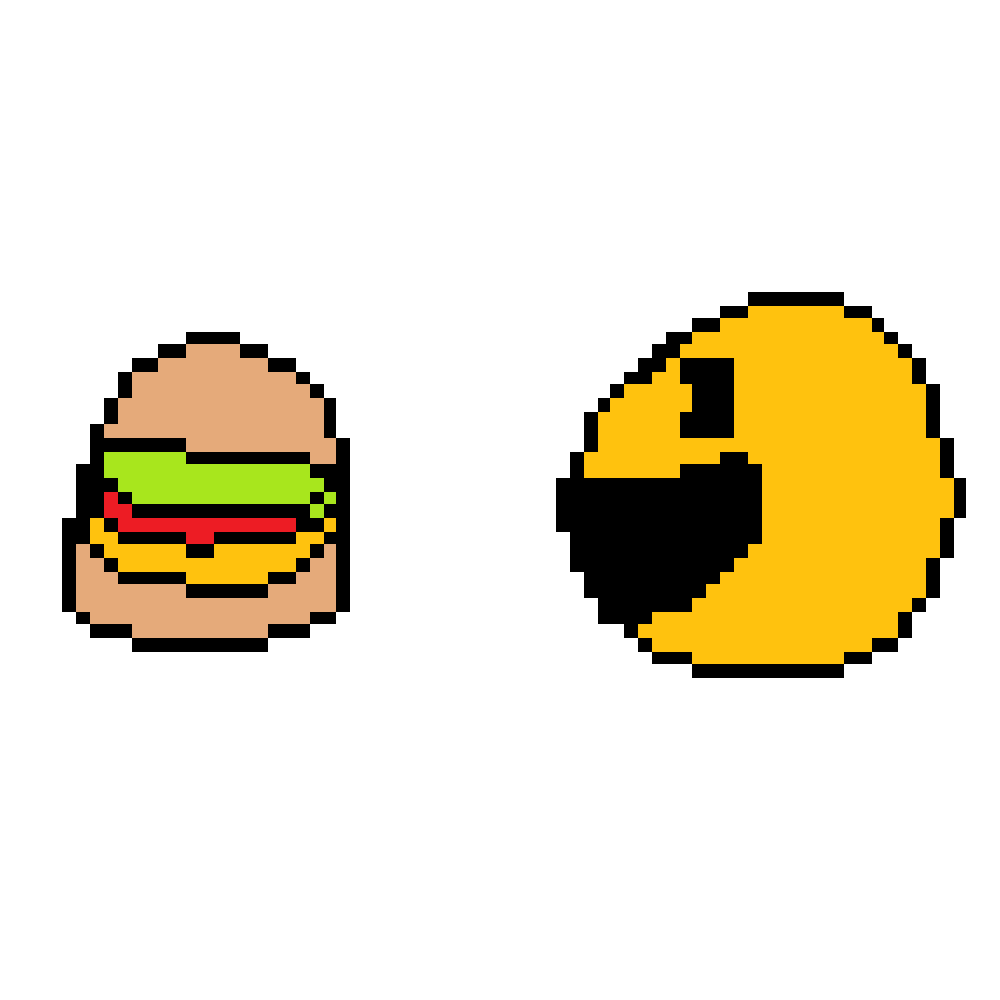 Pixilart - Pac-Man will eat your burger by Luigi2025