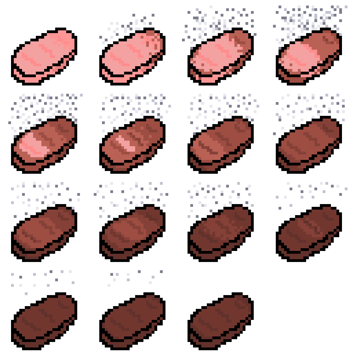 Pixilart - Sprite sheet cooking pork by DadTaler