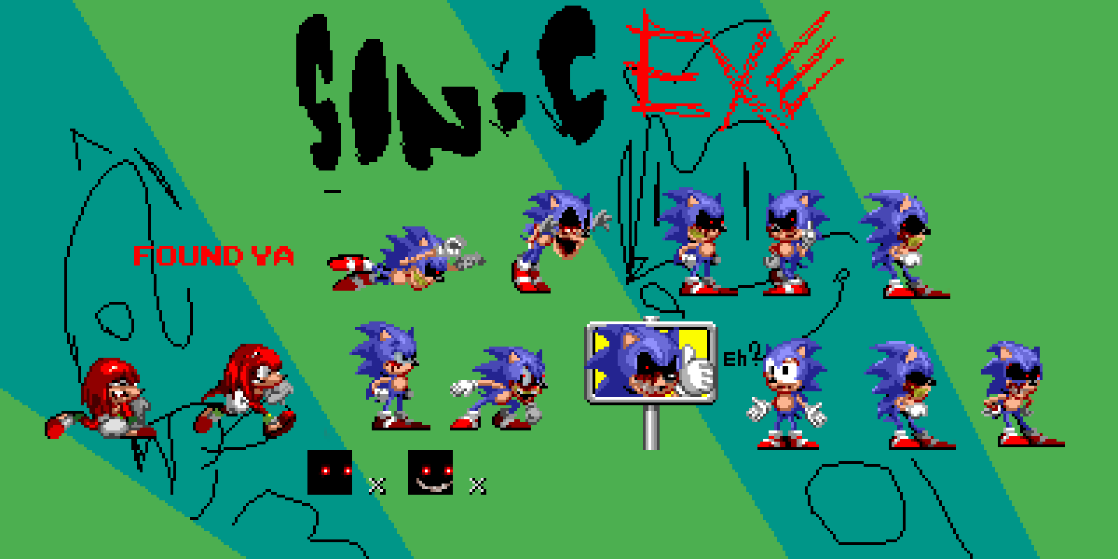 Pixilart - Sonic.exe : the spritesheet (credit me if used) by ...