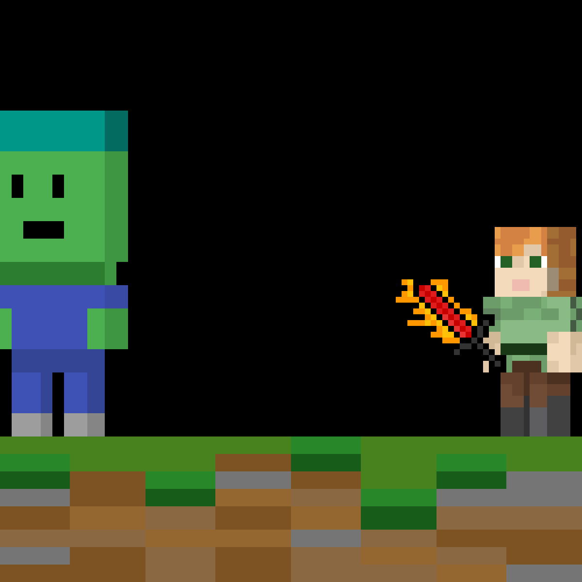 Minecraft Zombie Villager Pixel Art