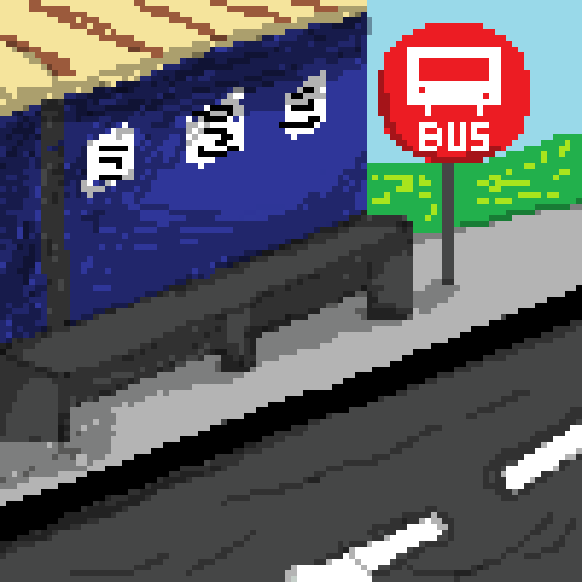 Pixilart - silent bus stop by Tokade