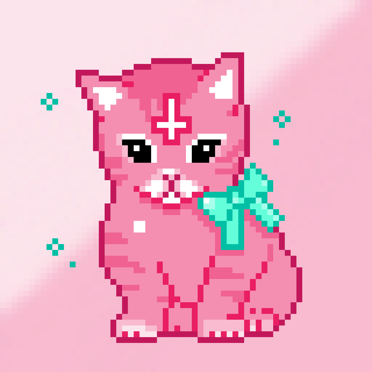 Pixilart - Pink cat by Jeklin
