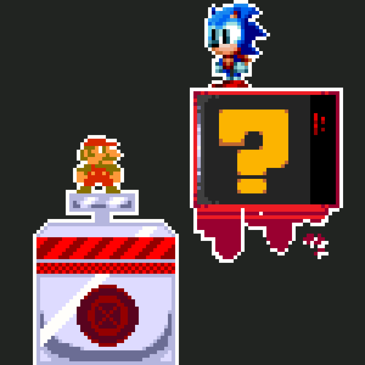 Pixilart - Mario and Sonic in the weirdest version of null zone by ...